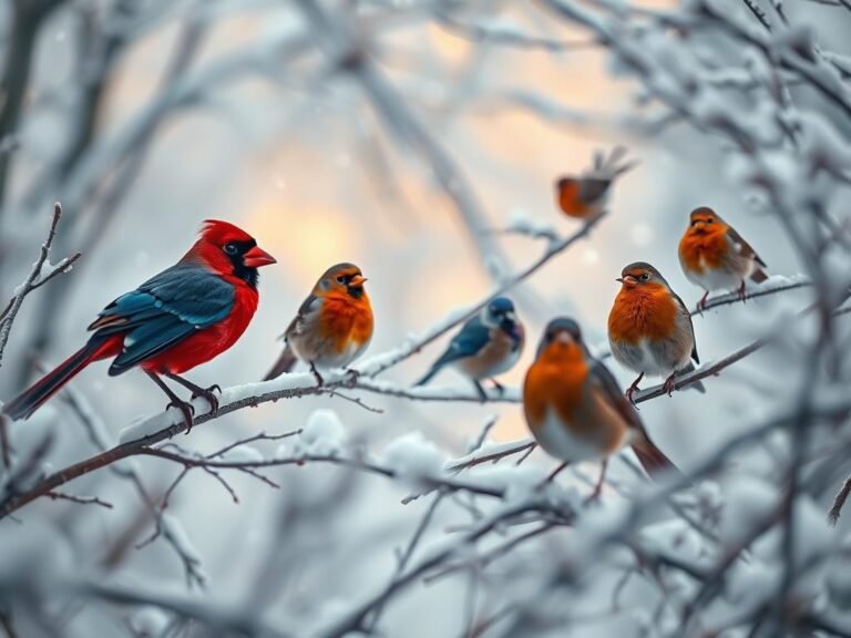 Enchanting Winter Birds Blanketed in Snow